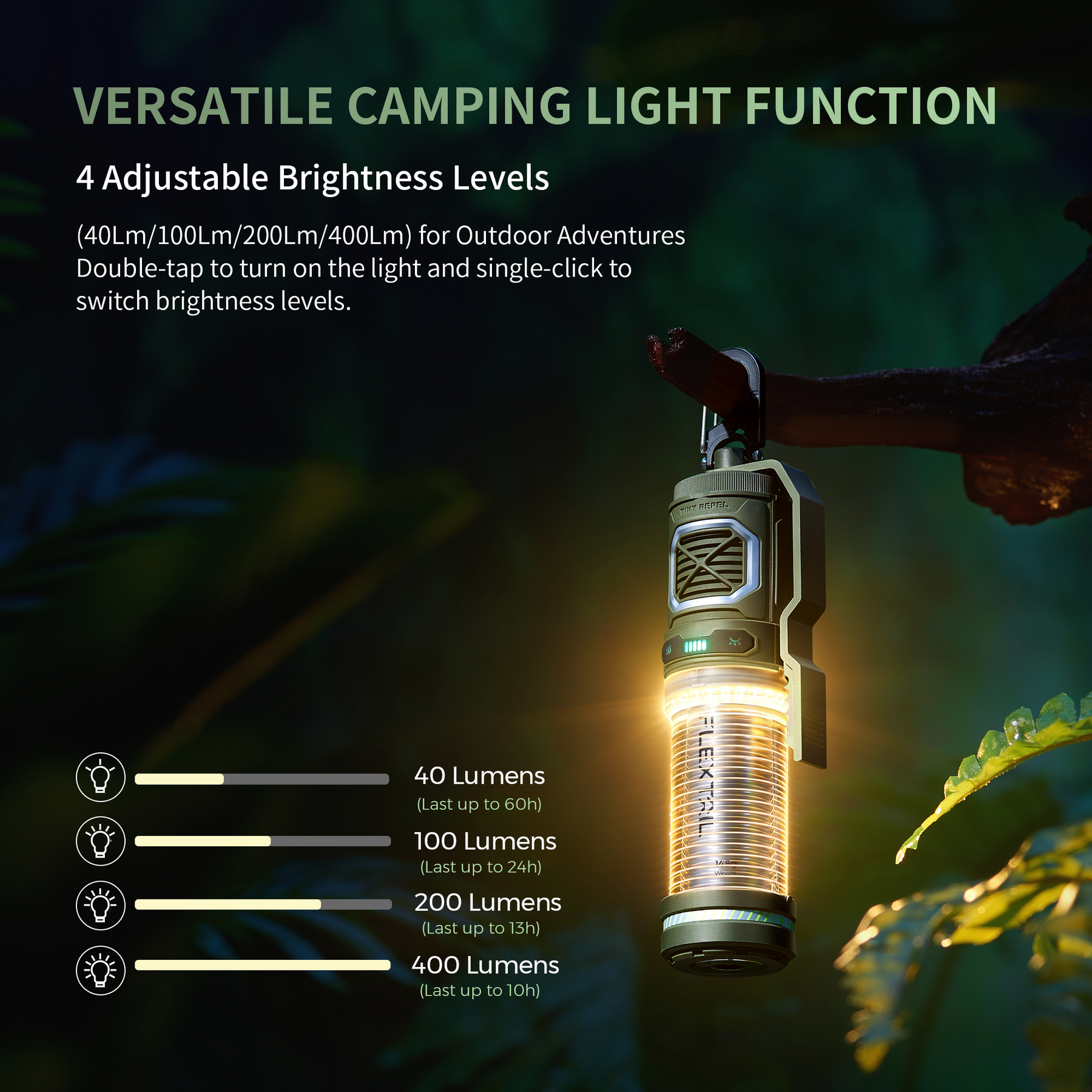 FLEXTAIL TINY REPELLER - 3 IN 1 Outdoor Insect Repellent with Power Bank