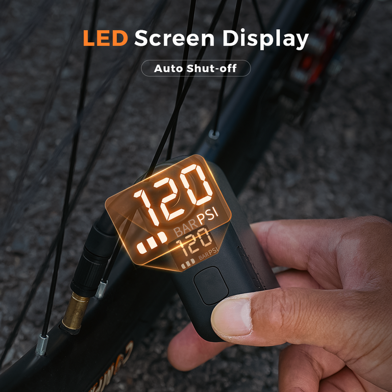 FLEXTAIL TINY BIKE PUMP PRO-120 PSI High Pressure and LED Display ...