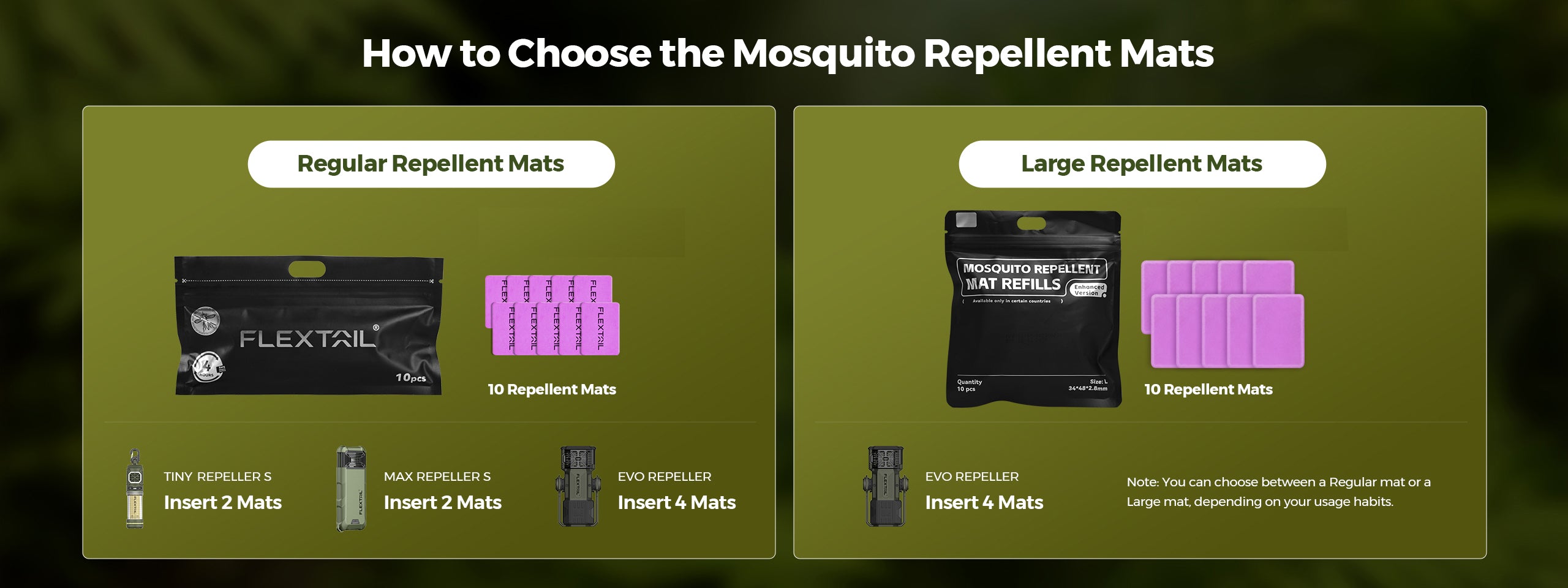 Mosquito Repellent Mats for FLEXTAIL REPELLER