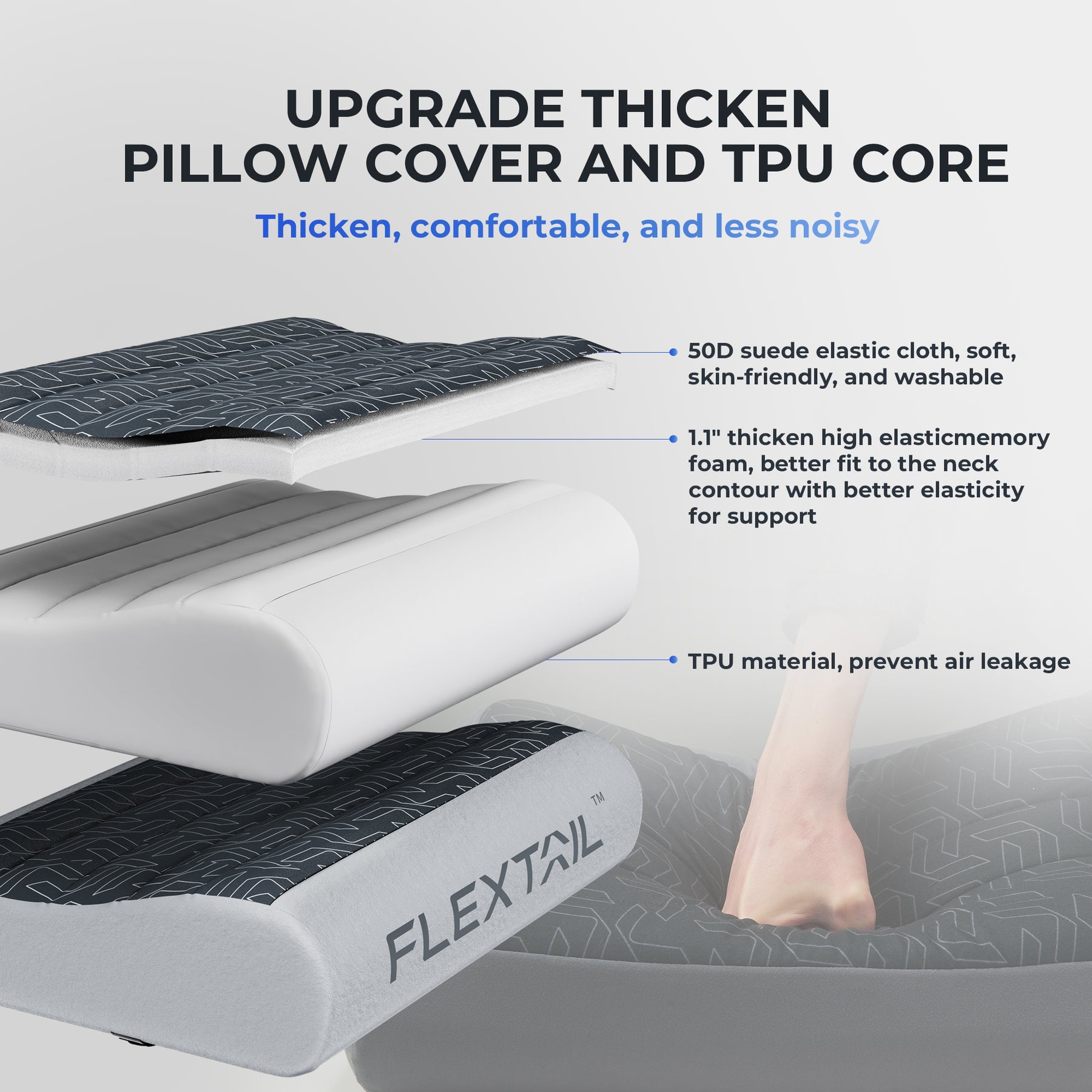 FLEXTAIL ZERO PILLOW-B Shape Inflatable Camping Air Pillow