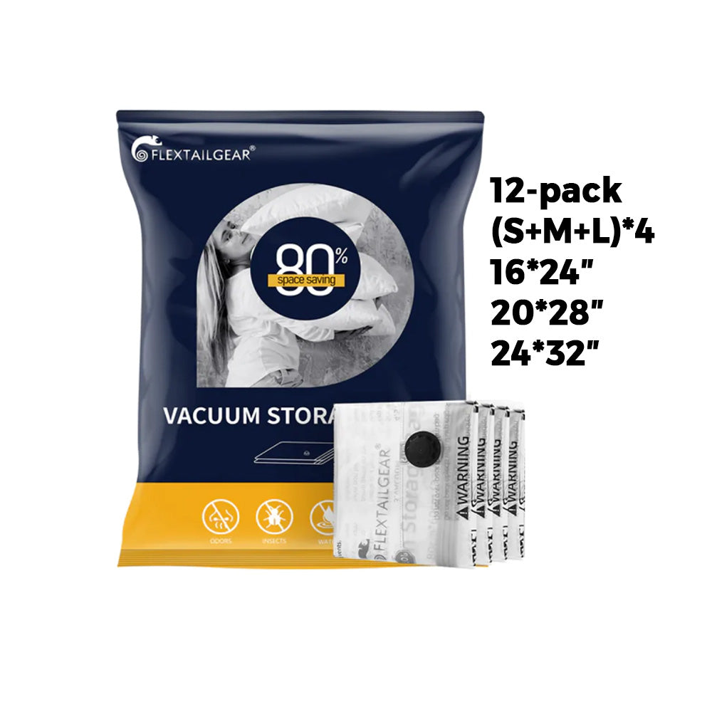 FLEXTAIL Vacuum Bag Set - 4 Pack Sealer Bags for Clothes