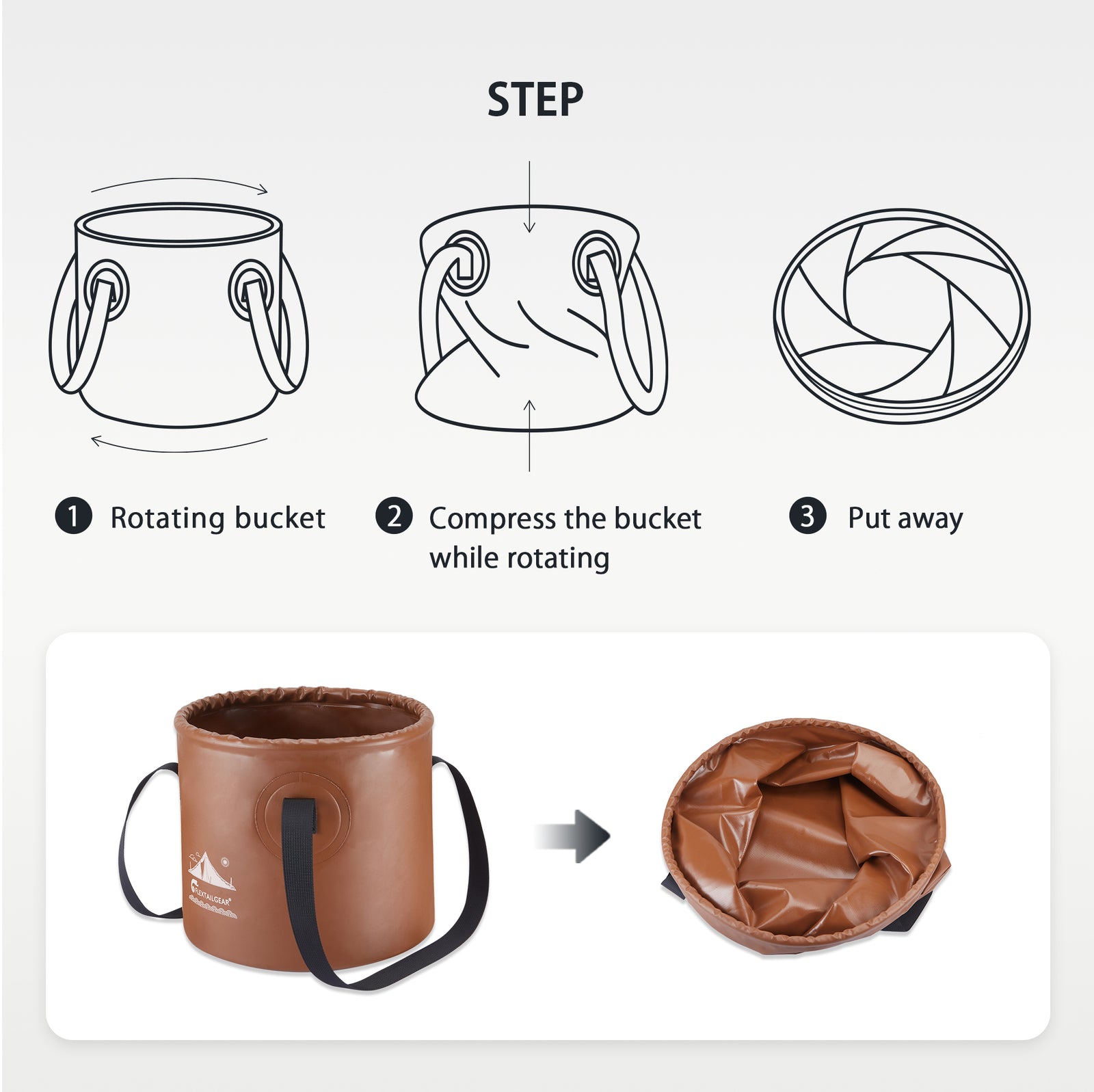 FLEXTAIL BUCKET-Foldable Waterproof Round Camping Bucket